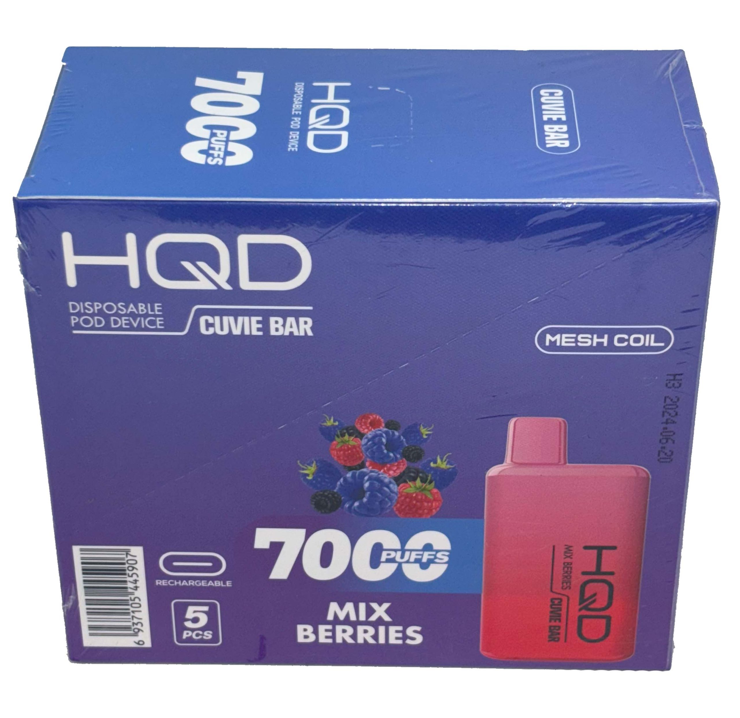 H092 CURVIE BAR 7000 MIX BERRIES CAJA (5 UND) - HQD Vapes Panamá