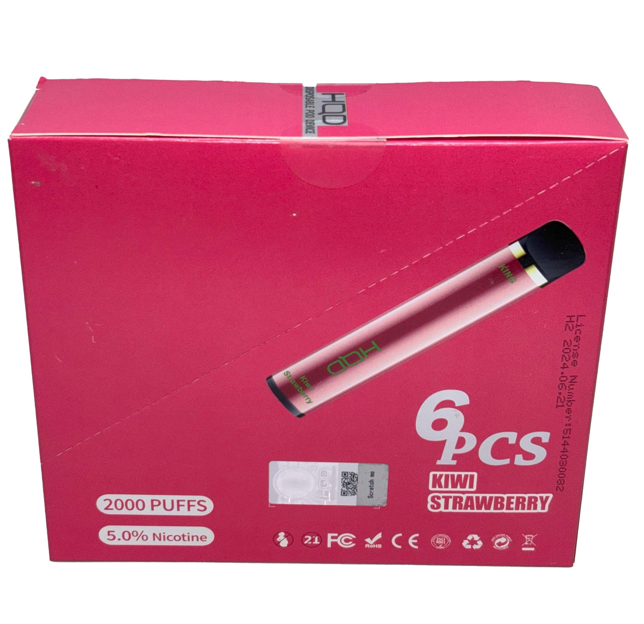 H052 KING 2000 STRAWBERRY KIWI CAJA (6 UND) - HQD Vapes Panamá